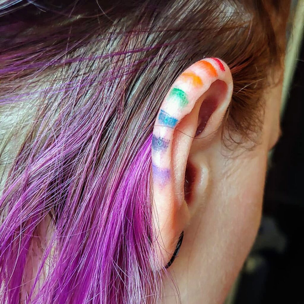 25 Heavenly Ear Helix Tattoos to Hide and Reveal