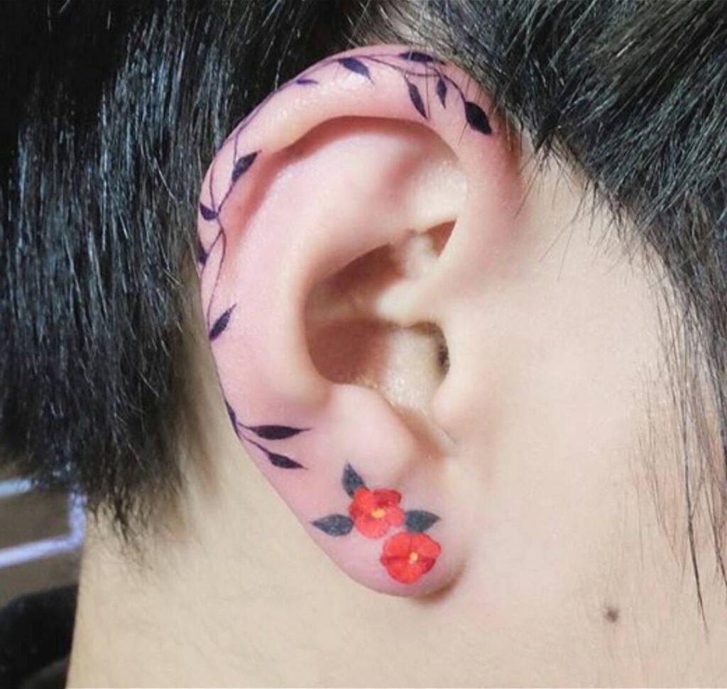 25 Heavenly Ear Helix Tattoos to Hide and Reveal